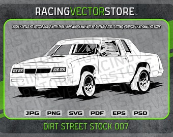 Dirt Modified Race Car Detailed Vector Image in .svg .ai .eps .pdf .png ...