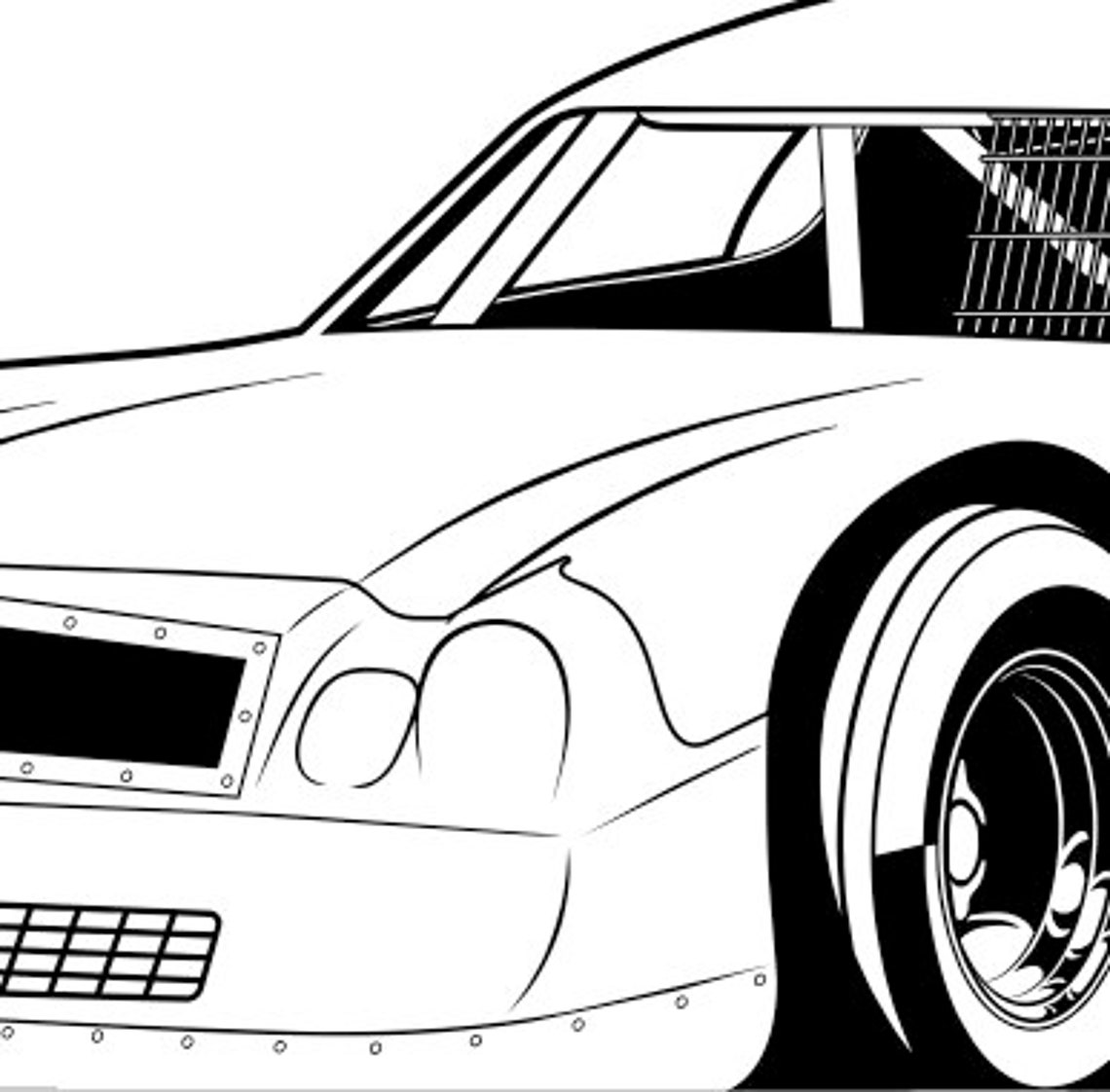 Dirt Late Model Vintage 1970 S Race Car Highly Detailed Image In Svg