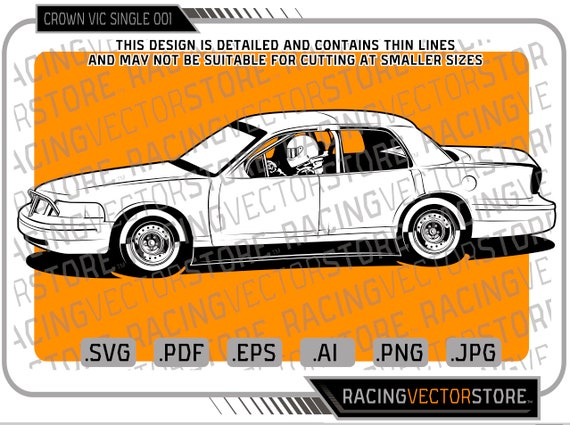 Crown Vic Race Car Detailed Vector Image in .svg .ai .eps .pdf - Etsy