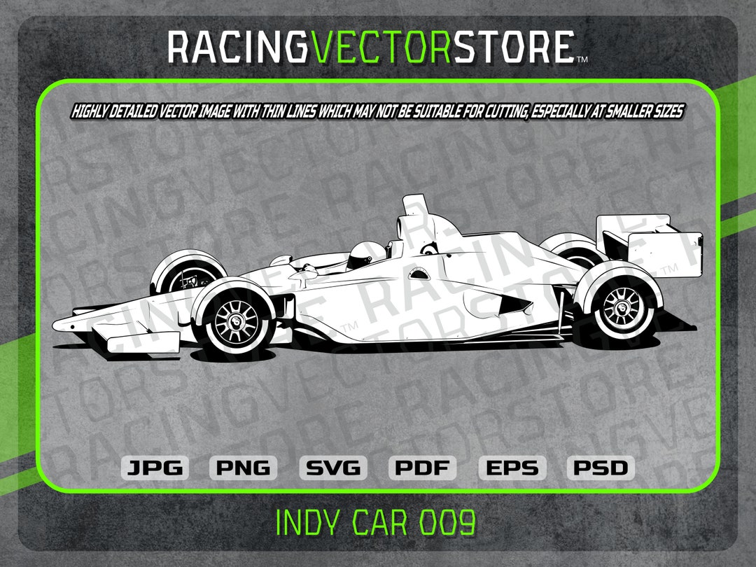 Indy Car Race Car Highly Detailed Vector Clipart Image in .svg .eps ...