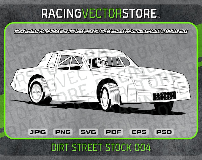 Dirt Track Street Stock Race Car Highly Detailed Image in .svg .ai .eps ...