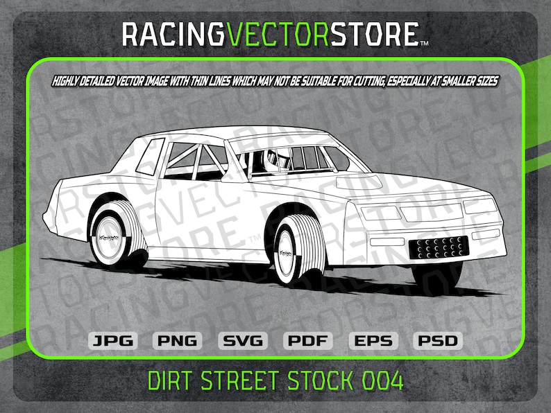 Dirt Track Street Stock Race Car Highly Detailed Image in .svg .ai .eps ...