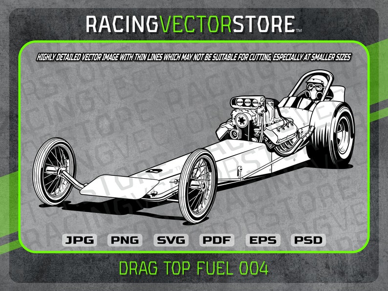 Drag Racing Vintage Top Fuel Dragster Race Car Highly Detailed Image in ...