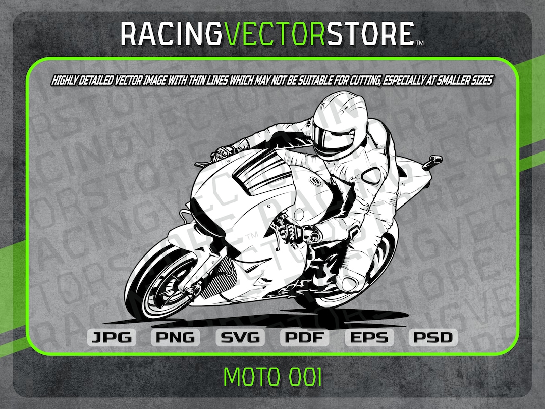 Road Racing Motorcycle Moto GP Highly Detailed Image in .svg .ai .eps ...
