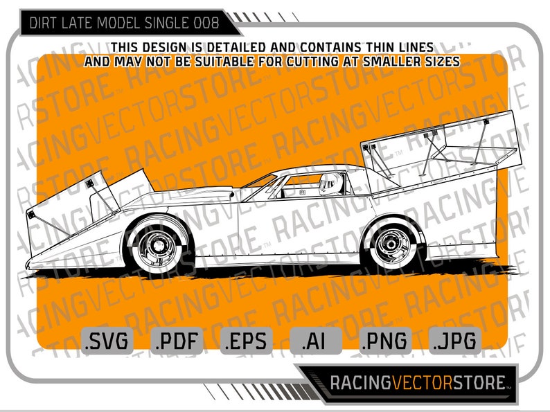Dirt Late Model Vintage Wedge Race Car Highly Detailed Image in .svg ...