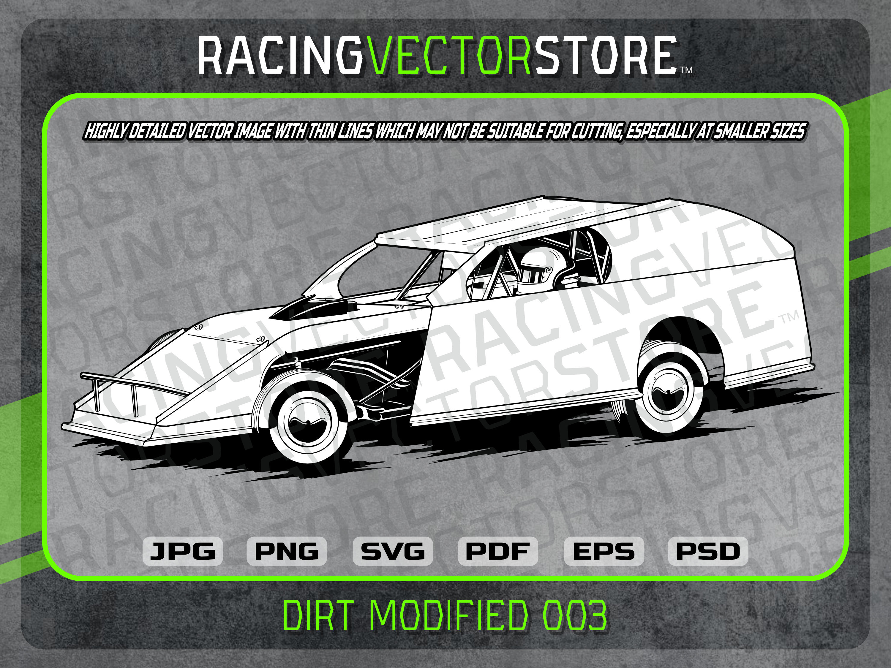 Dirt Modified Race Car Detailed Vector Image in .svg .ai .eps .pdf .png ...