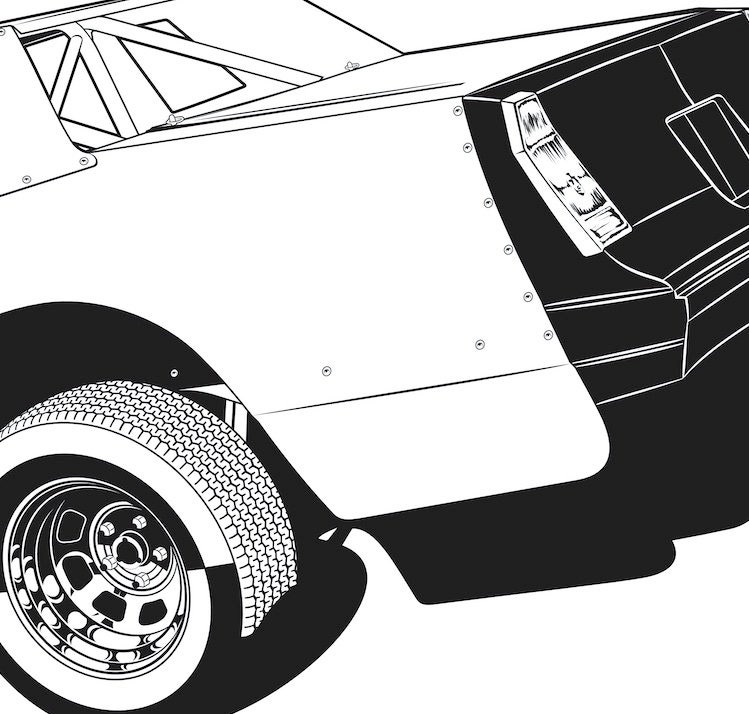 Dirt Track Street Stock Race Car Highly Detailed Vector Image in .svg ...