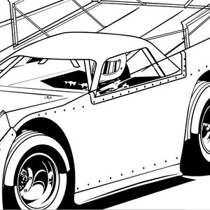 Dirt Late Model Vintage Wedge Race Car Highly Detailed Image in .svg ...