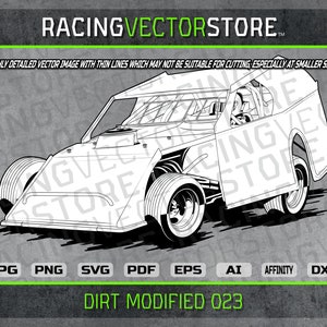 Dirt Modified Race Car Highly Detailed Vector Image in .svg .eps .pdf ...