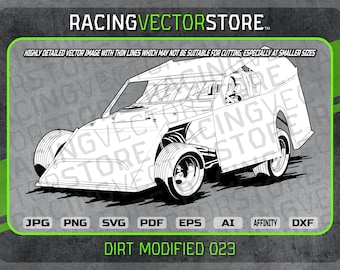 Dirt Modified Race Car Highly Detailed Vector Image in .svg .eps .pdf ...