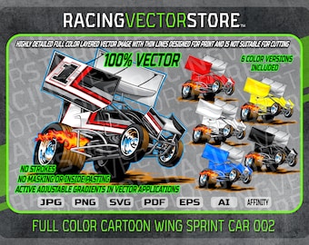Cartoon Dirt Late Model Race Car Highly Detailed FULL COLOR Clip Art ...
