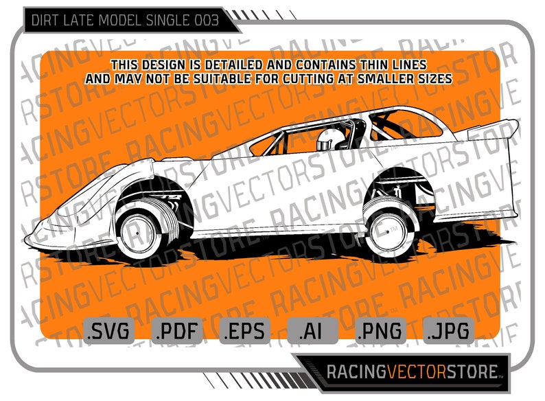 Dirt Late Model Race Car Highly Detailed Vector Image in .svg .ai .pdf ...