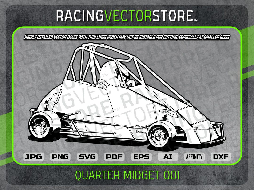 Quarter Midget Race Car Highly Detailed Vector Clipart Image in .svg ...