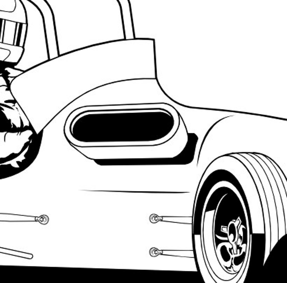 Dirt Track Midget Vintage Race Car Highly Detailed Vector Image in .svg ...