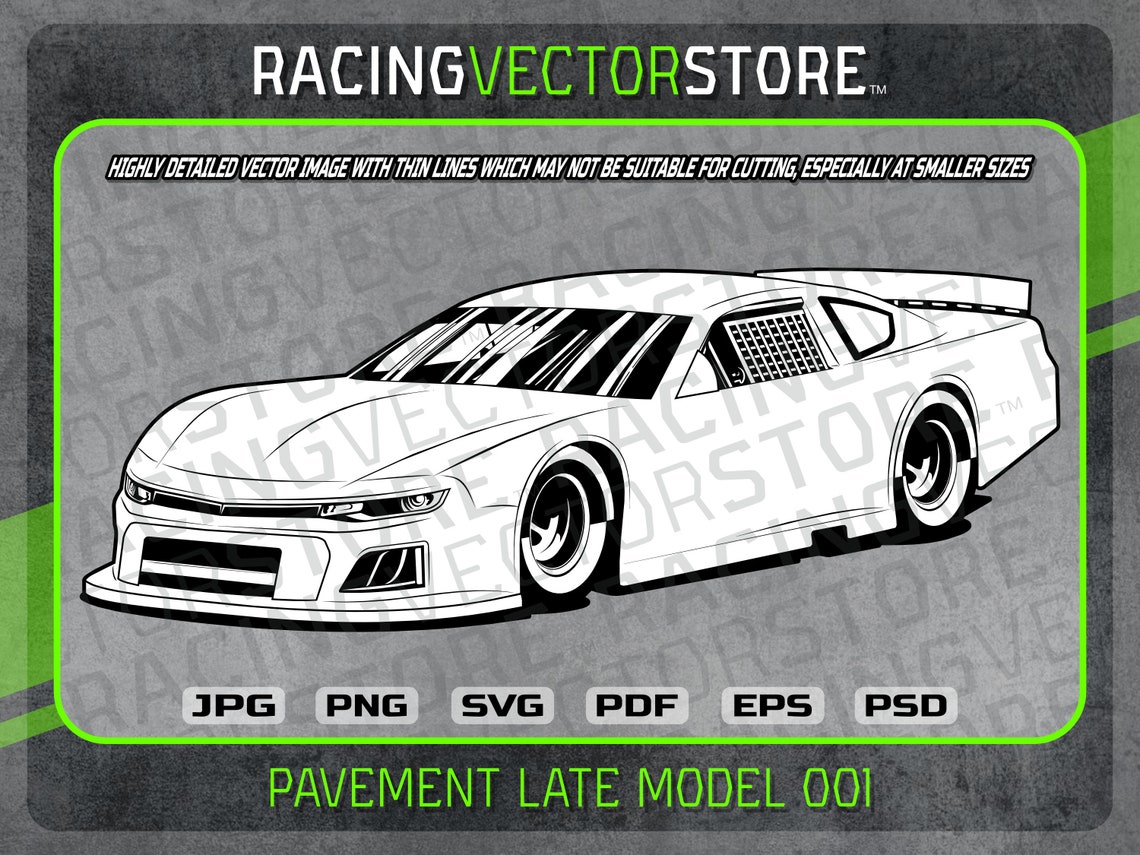 Pavement Late Model Race Car Highly Detailed Vector Image in .svg .ai ...