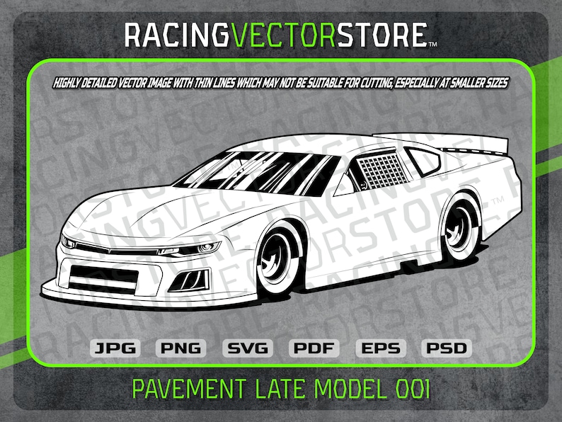 Pavement Late Model Race Car Highly Detailed Vector Image in .svg .ai ...