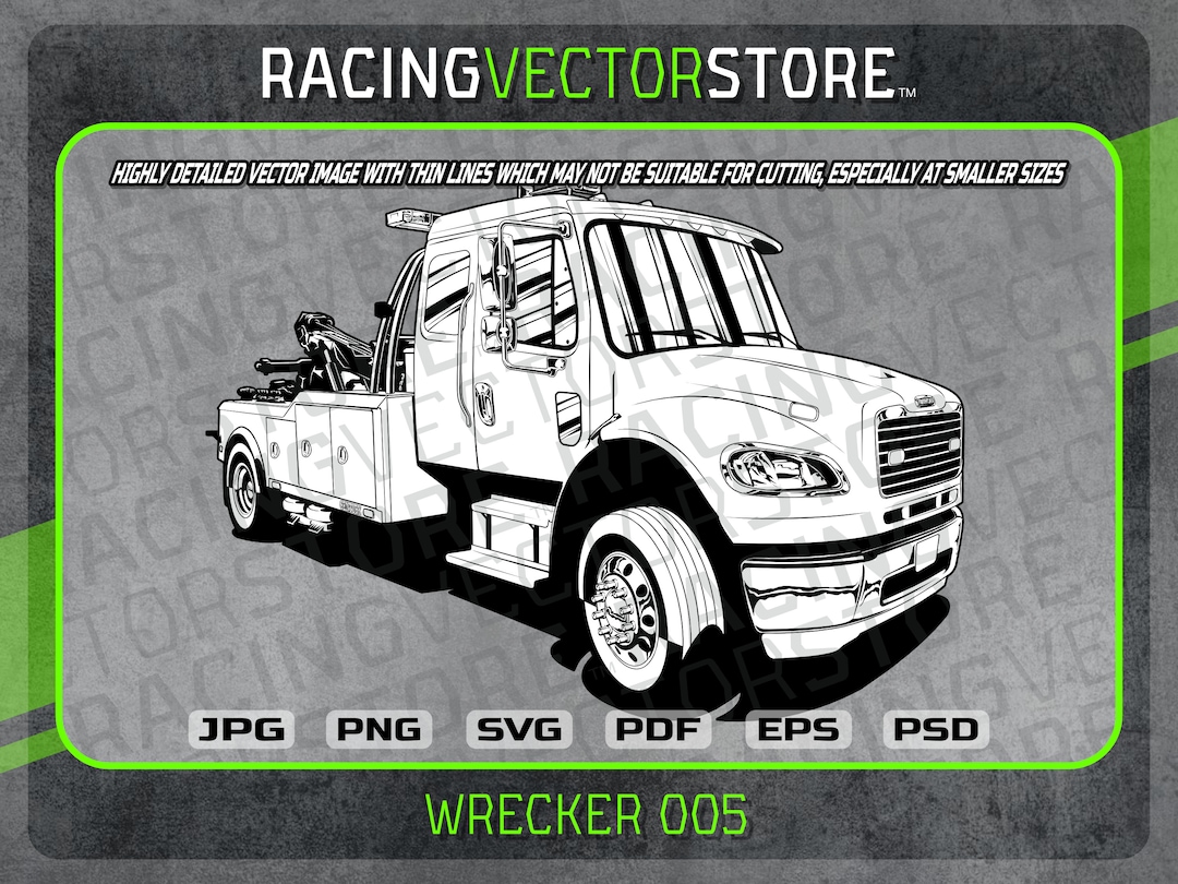 Wrecker / Tow Truck Highly Detailed Vector Clipart Image in .svg .eps ...