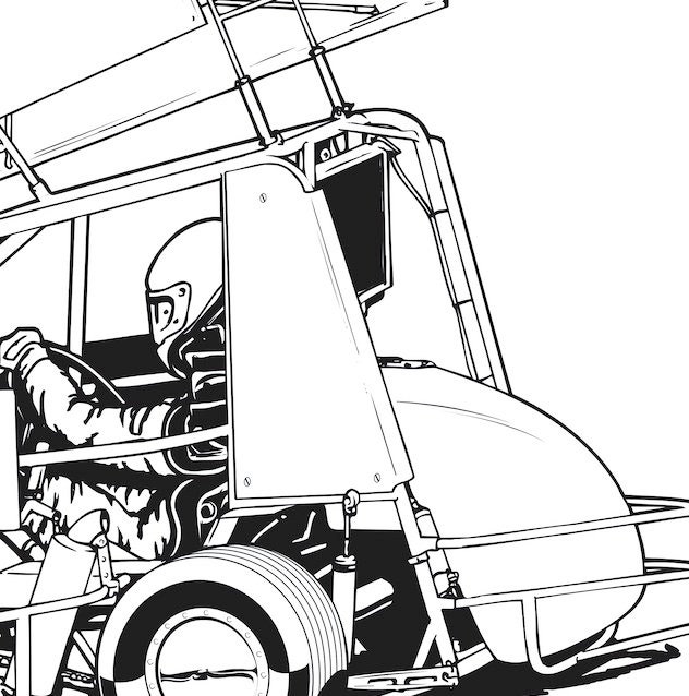 Dirt Micro Sprint Mini Sprint Race Car Highly Detailed Vector Image in ...