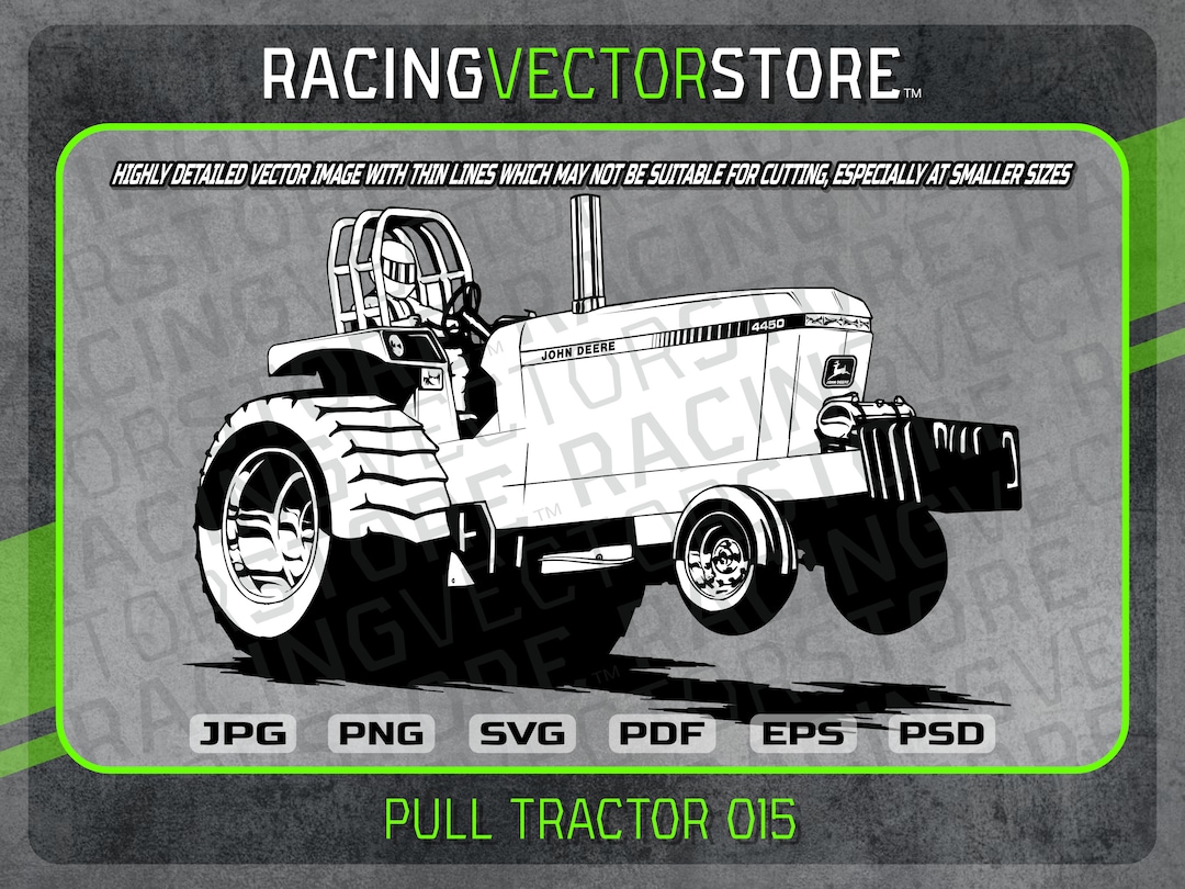 Pulling Tractor Highly Detailed Vector Clipart Image in .svg .eps .pdf ...
