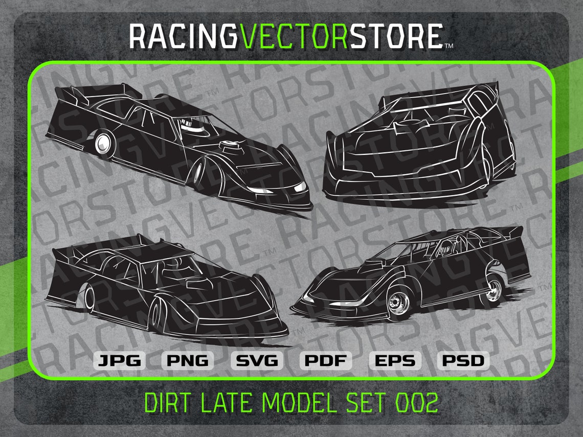 Late Model Dirt Race Car Image in Svg Ai Eps Pdf Png Jpg - Etsy
