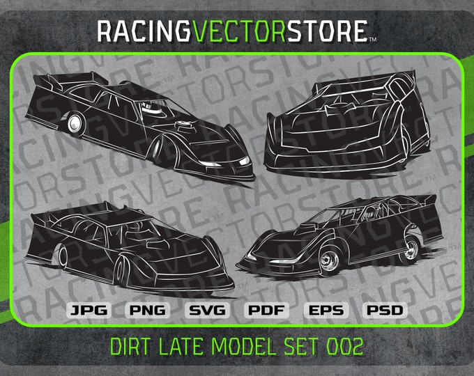 Late Model Dirt Race Car Image in Svg Ai Eps Pdf Png Jpg - Etsy