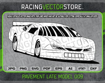 Dirt Late Model Race Car Highly Detailed Vector Image in .svg .ai .pdf ...