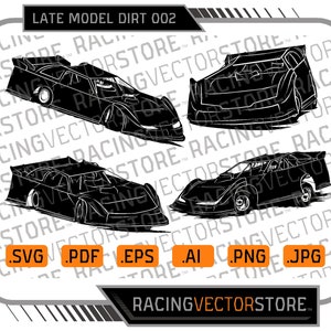 Late Model Dirt Race Car Image in Svg Ai Eps Pdf Png Jpg - Etsy