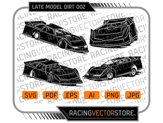 Late Model Dirt Race Car Image in Svg Ai Eps Pdf Png Jpg - Etsy