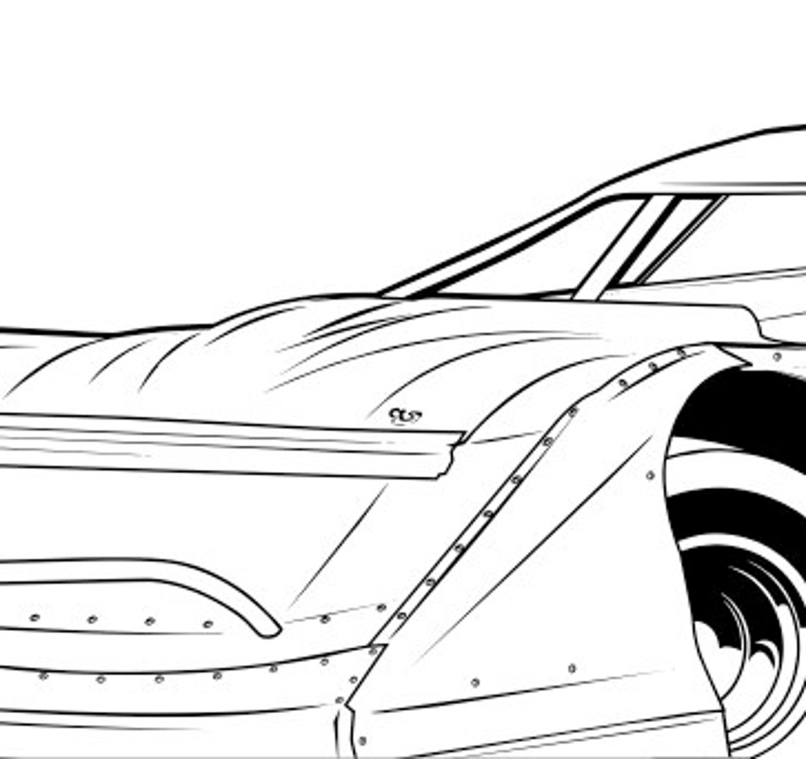 Dirt Late Model Vintage 1990's Race Car Highly Detailed Image in .svg ...