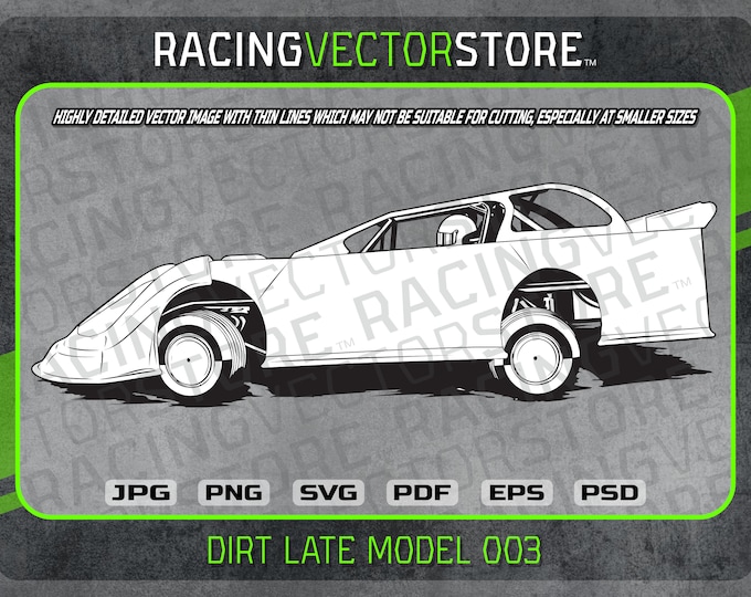 Late Model Dirt Race Car Vector Clipart Images in .svg. Eps. .pdf .jpg ...