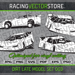 Late Model Dirt Race Car Vector Clipart Image Cuttable in .svg. Eps ...
