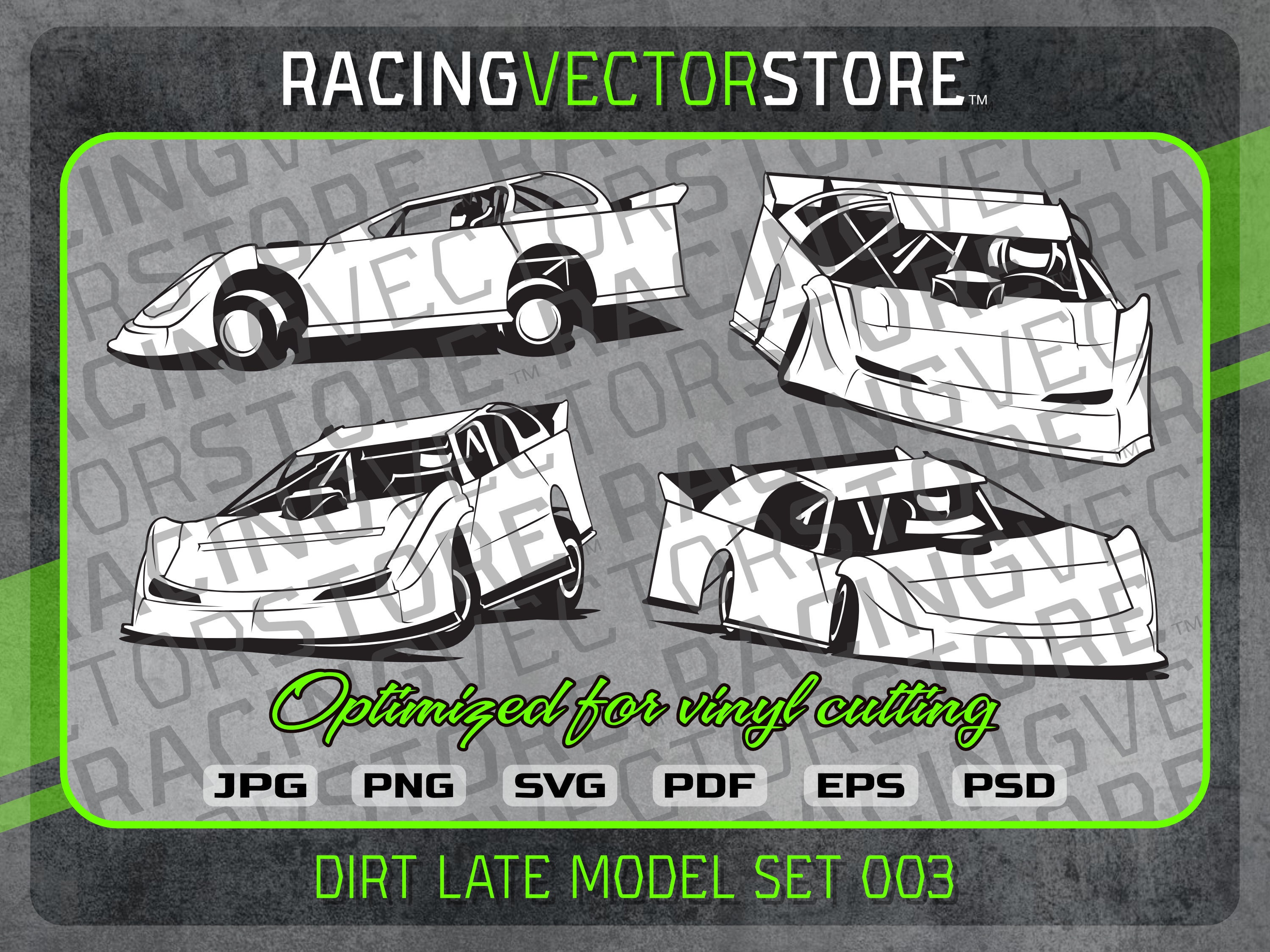 Late Model Dirt Race Car Vector Clipart Image Cuttable in .svg. Eps ...