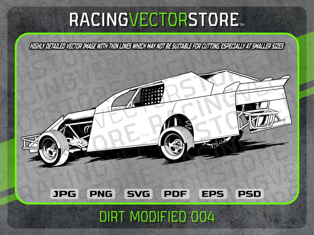 Dirt Modified Race Car Highly Detailed Image in .svg .ai .eps .pdf .png ...