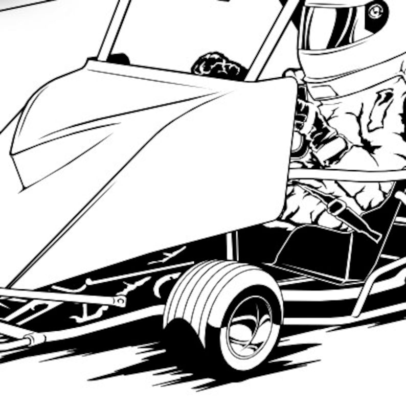 Outlaw Go Kart Highly Detailed Vector Clipart Image in .svg .pdf .eps ...