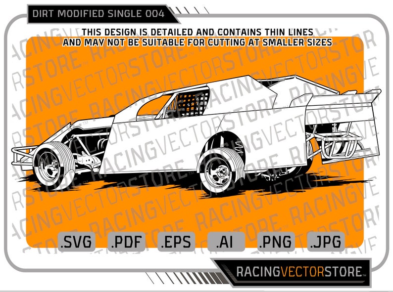 Dirt Modified Race Car Highly Detailed Image in .svg .ai .eps .pdf .png ...