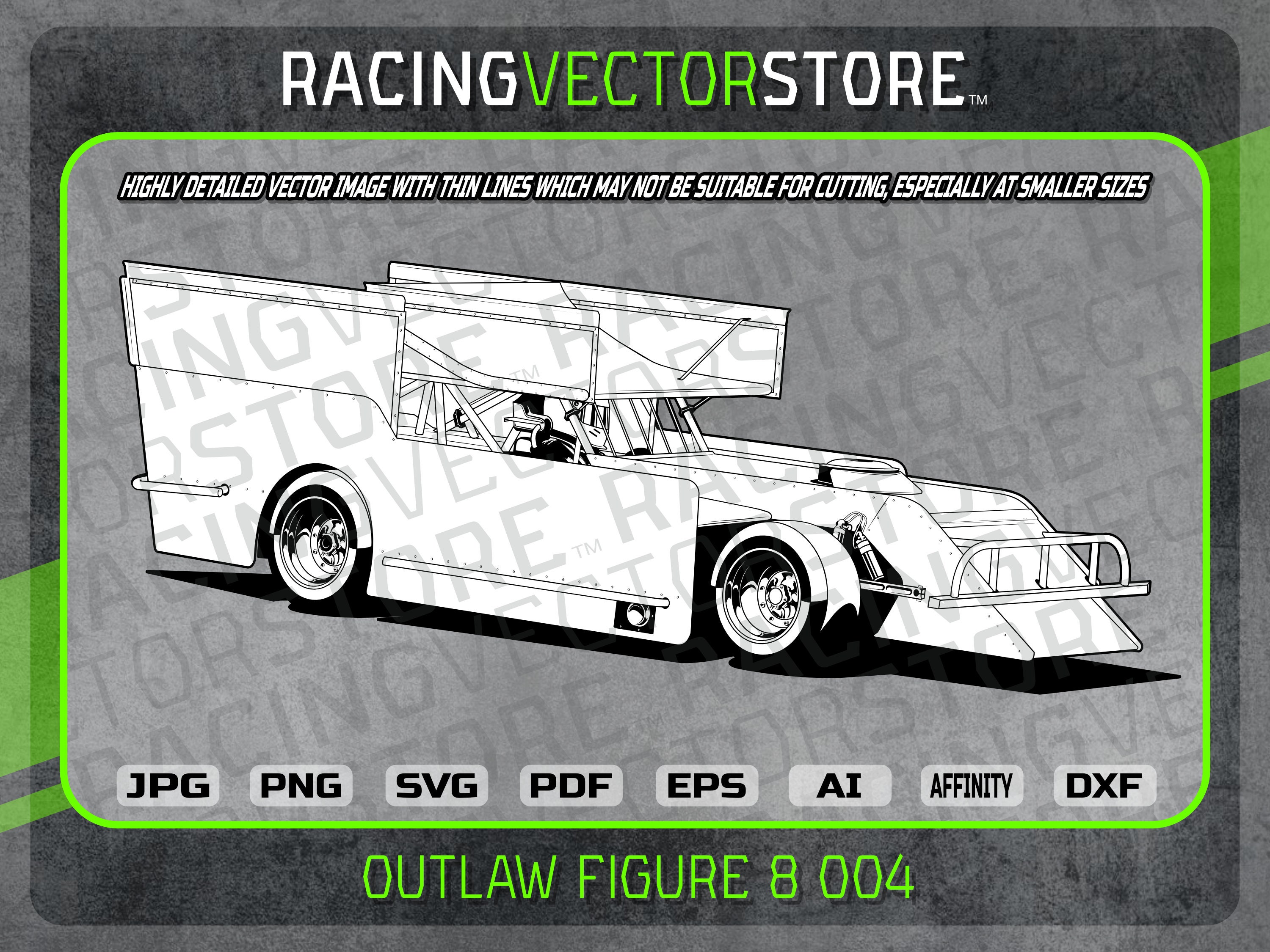 Outlaw Figure 8 Late Model Highly Detailed Vector Clipart Image in .svg ...