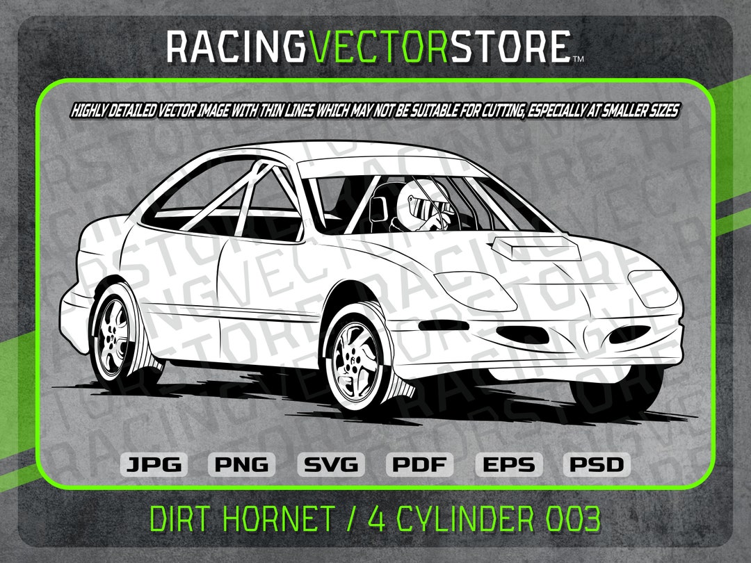 Dirt Hornet 4 Cylinder Race Car Highly Detailed Vector Clipart Image in ...