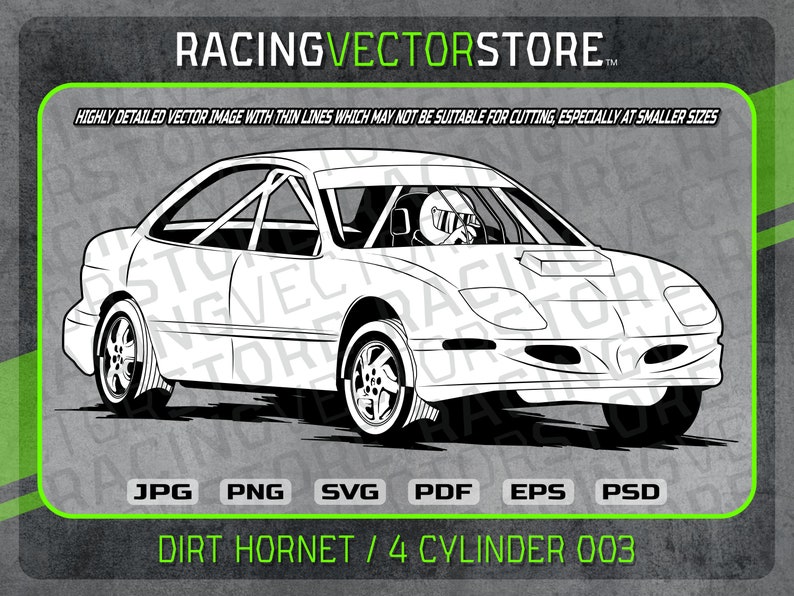 Dirt Hornet 4 Cylinder Race Car Highly Detailed Image in .svg .ai .eps ...