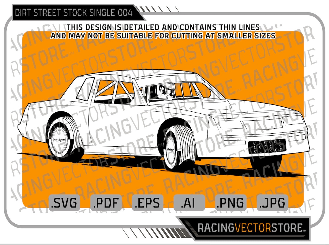 Dirt Track Street Stock Race Car Highly Detailed Image in .svg - Etsy
