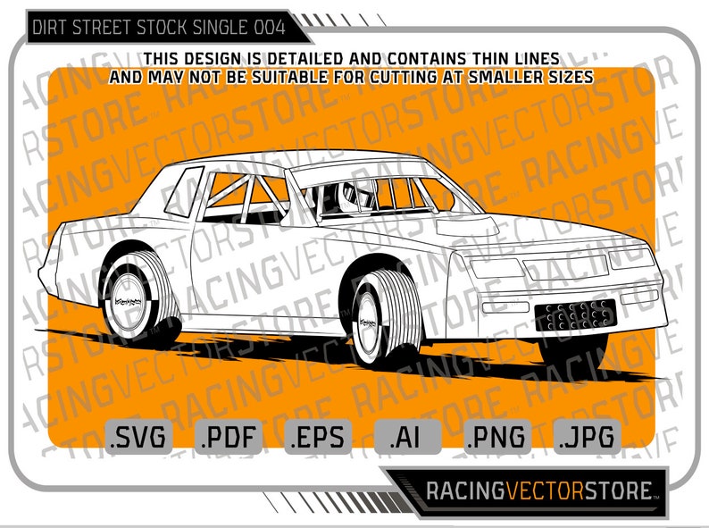 Dirt Track Street Stock Race Car Highly Detailed Image in .svg .ai .eps ...