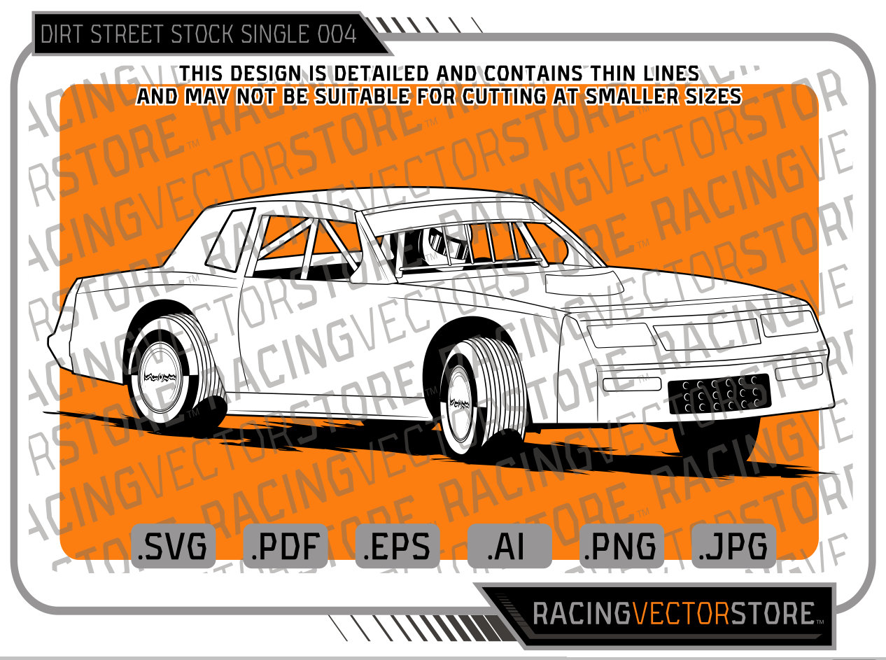 Dirt Track Street Stock Race Car Highly Detailed Image in .svg - Etsy