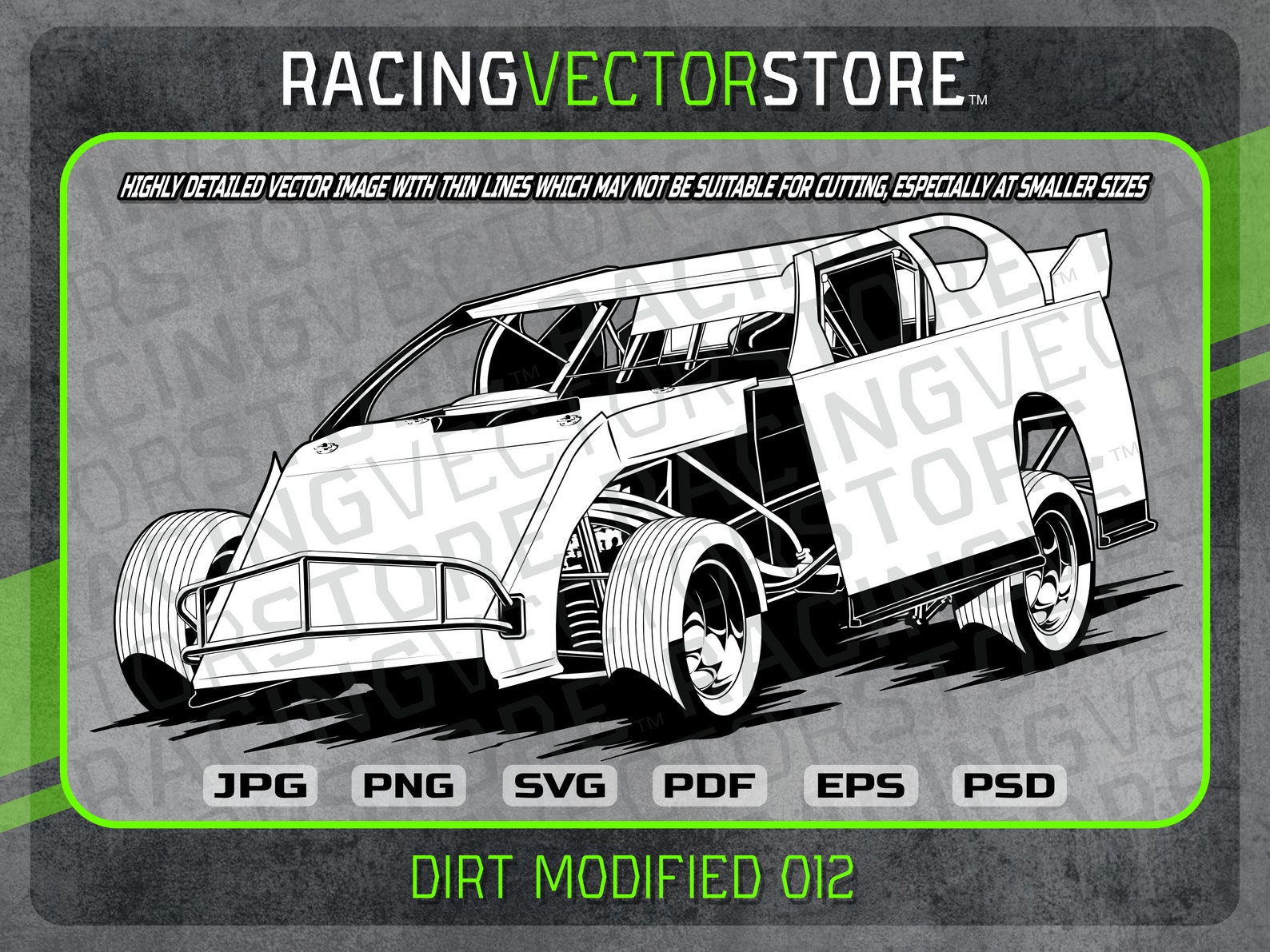 Dirt Track Modified Race Car Highly Detailed Vector Image in .svg .ai ...