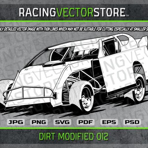 Dirt Track Modified Race Car Highly Detailed Vector Image in .svg .ai ...