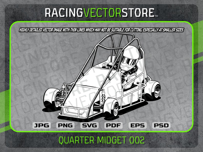 Quarter Midget Race Car Highly Detailed Vector Image in .svg .ai .pdf ...