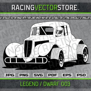 Legend / Dwarf Race Car Highly Detailed Vector Clipart Image in .svg ...