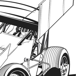 Dirt Track Winged Sprint Car Race Car Highly Detailed Vector Image in ...
