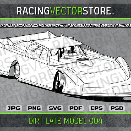 Dirt Modified Race Car Detailed Vector Image in .svg .ai .eps - Etsy