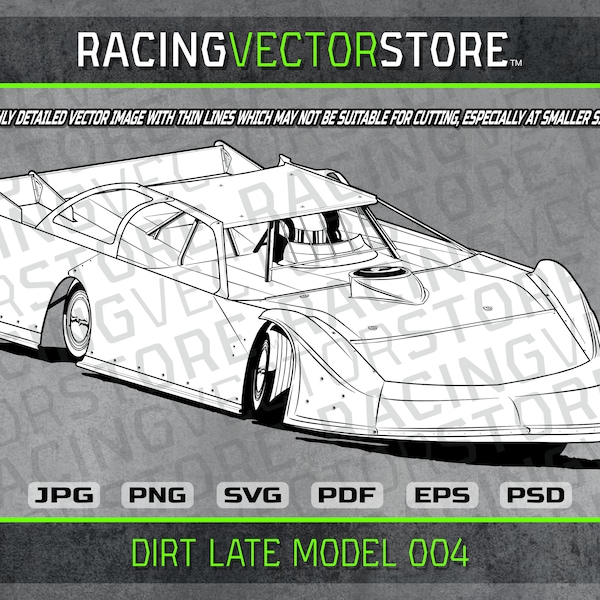 Cartoon Dirt Winged Sprint Race Car Highly Detailed Vector Image in ...