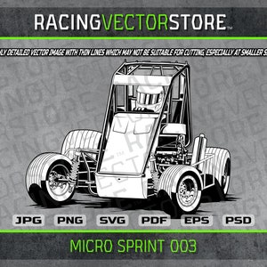 Dirt Micro Sprint Mini Sprint Race Car Highly Detailed Image in .svg ...