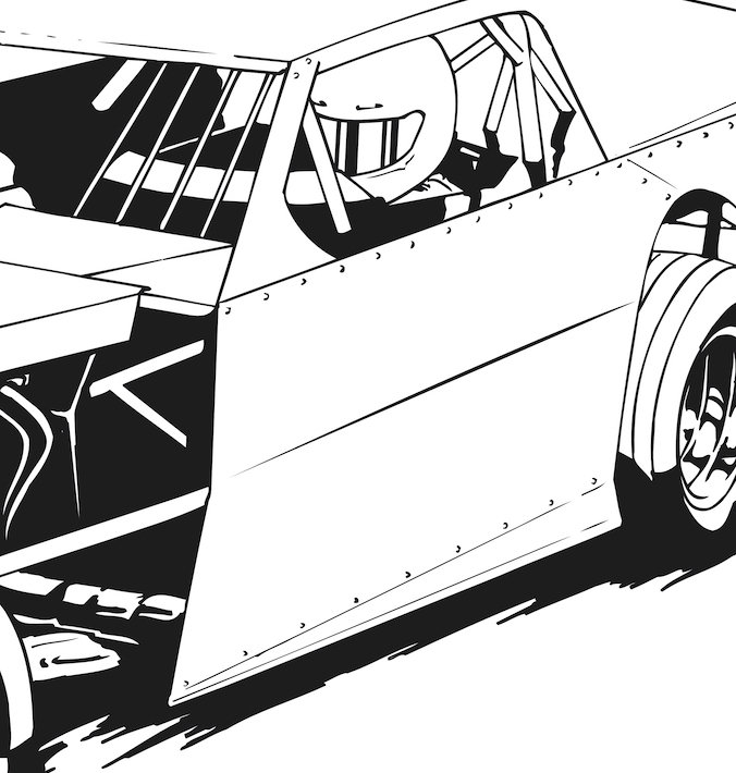 Dirt Track Modified Vintage Race Car Highly Detailed Vector Image in ...